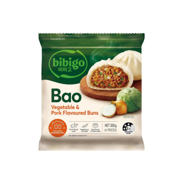 CJ 비비고 바오번 [베지 앤 포크] 320g CJ Bibigo Bao Bun Veggie and Pork 320g – K FRESH MALL